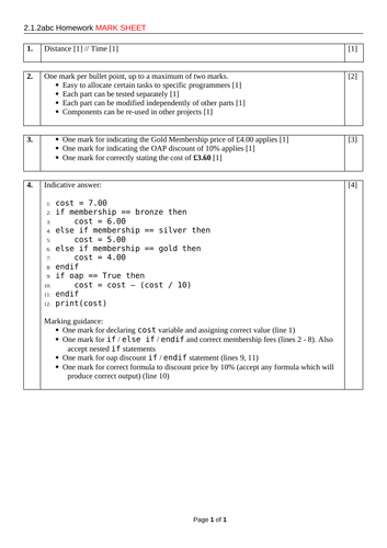 J277 OCR 2.1 Algorithmic Thinking | Teaching Resources