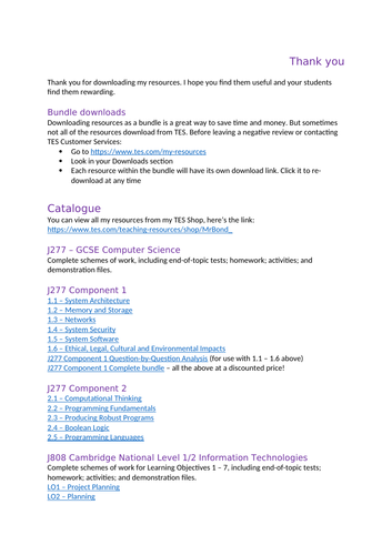J277 OCR 2.1 Algorithmic Thinking | Teaching Resources