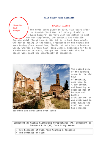 Pans Labyrinth del Torro film PPTS and workbook | Teaching Resources