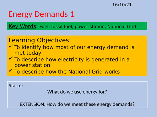 AQA P3 Energy Problems - Whole Topic | Teaching Resources