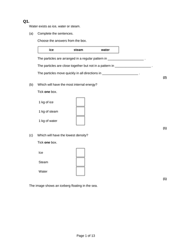 AQA P6 Molecules and Matter - Whole Topic | Teaching Resources