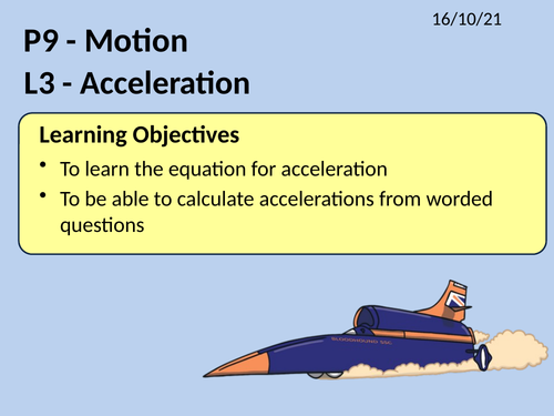 AQA P9 Motion - Whole Topic | Teaching Resources