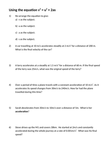AQA P9 Motion - Whole Topic | Teaching Resources