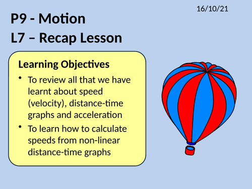 AQA P9 Motion - Whole Topic | Teaching Resources