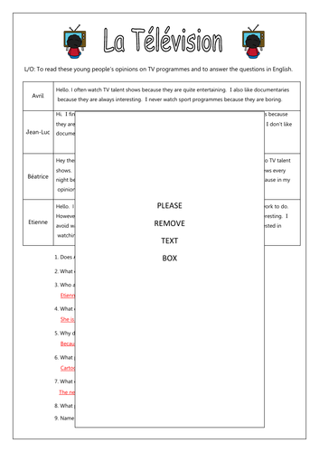 FRENCH - TV, FILM AND CINEMA REVISION | Teaching Resources