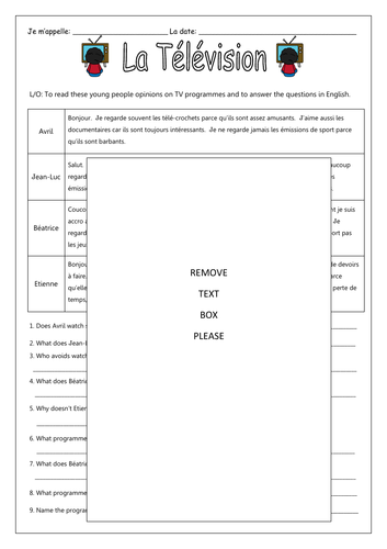 FRENCH - TV, FILM AND CINEMA REVISION | Teaching Resources