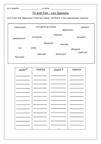FRENCH - TV, FILM AND CINEMA REVISION | Teaching Resources