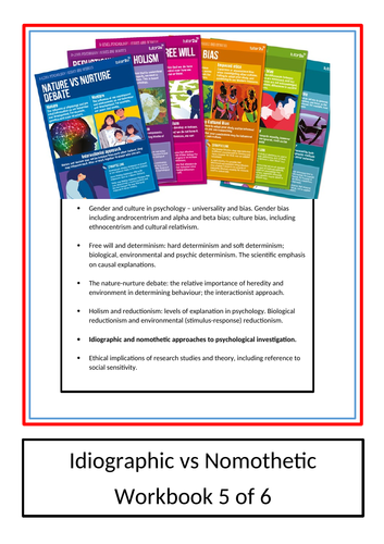 AQA Psychology Idiographic vs Nomothetic approach | Teaching Resources