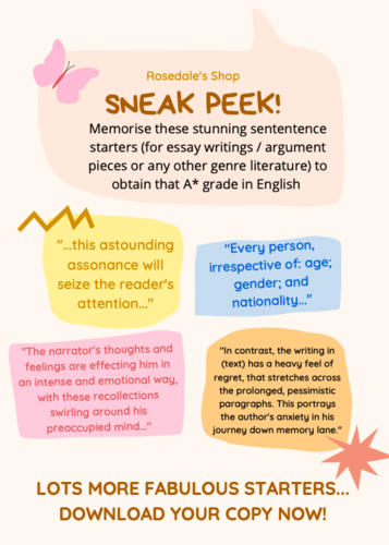 Argument Writing 50 BEST Sentence Starters & Complete Sentences ...
