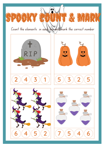 Spooky Count & Match | Teaching Resources