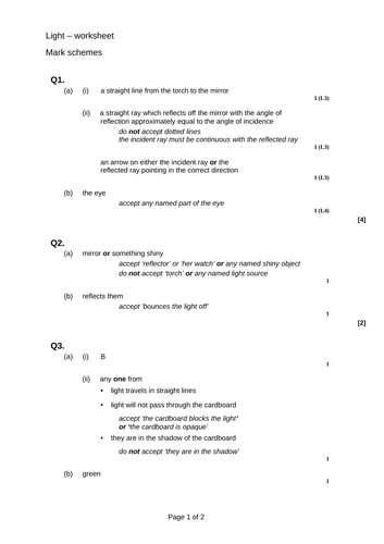 Light and Vision BUNDLE - Key Stage 3 Science Physics | Teaching Resources