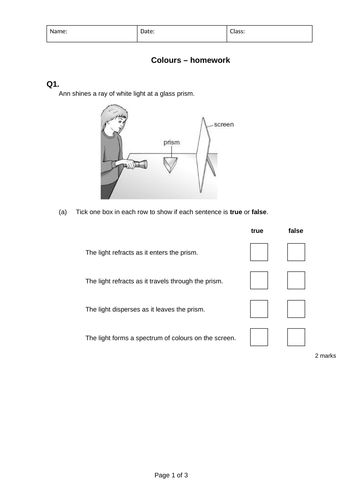 Light and Vision BUNDLE - Key Stage 3 Science Physics | Teaching Resources