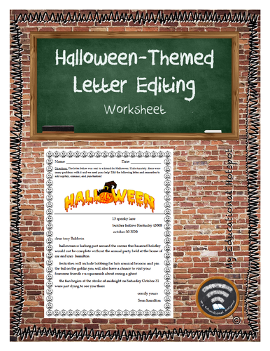 Halloween-Themed Letter Editing Worksheet | Teaching Resources