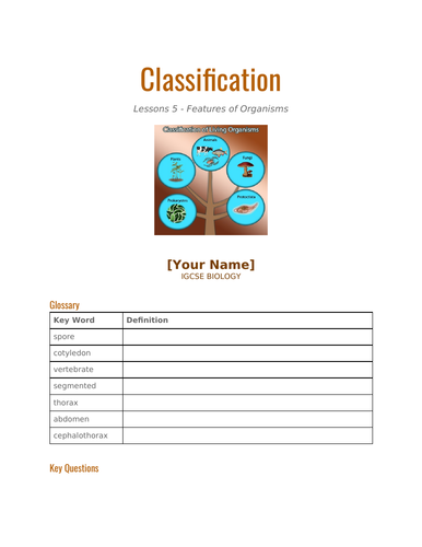 Classification - Biology (I)GCSE: teacher ppt and student google Doc's ...