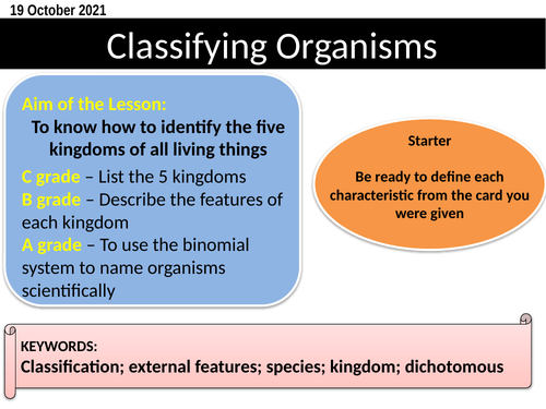 Classification - Biology (I)GCSE: teacher ppt and student google Doc's ...