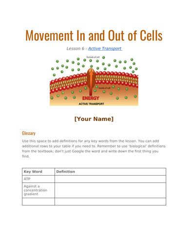 Movement in and out of cells - Biology (I)GCSE: teacher ppt and student ...