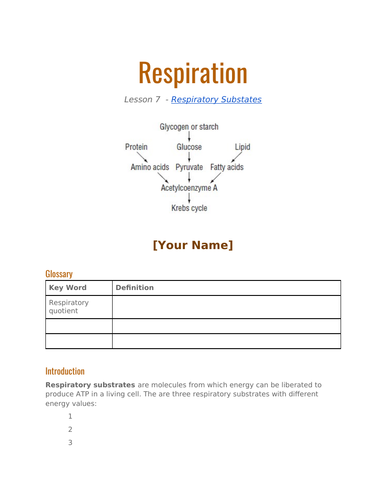 Respiration - Biology A Level: teacher ppt and student google Doc's ...