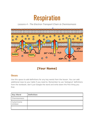 Respiration - Biology A Level: teacher ppt and student google Doc's ...