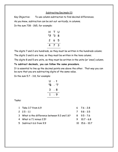 Adding and Subtracting Decimals - instruction and practice | Teaching ...