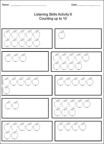 Listening Skills Maths Worksheets - Early Years, Key Stage 1 ...