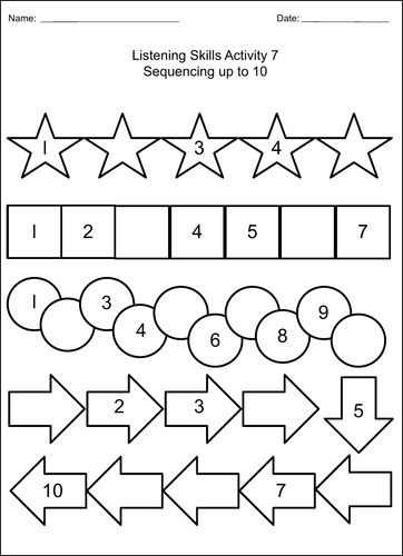 Listening Skills Maths Worksheets - Early Years, Key Stage 1 ...