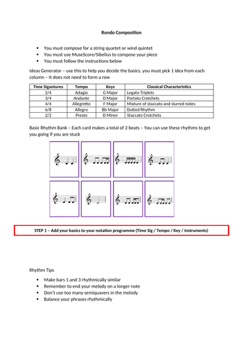 Rondo Form Composition Guide | Teaching Resources