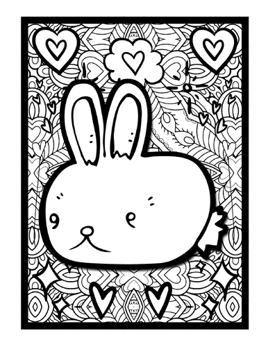 Rabbits Mindfulness Mandala Coloring Pages, Animals Coloring Printable ...