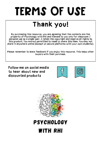 AQA Approaches Full Revision Notes A Level Psychology | Teaching Resources