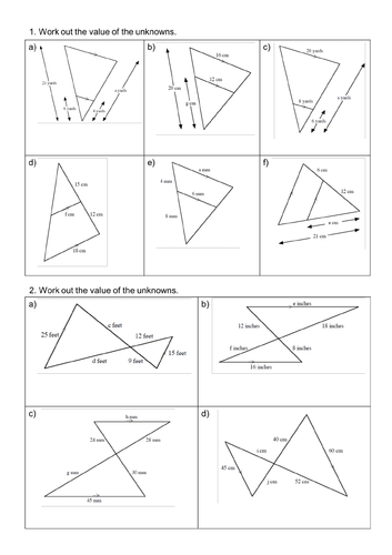 Edexcel GCSE Higher Unit 12 - Similarity & Congruence | Teaching Resources