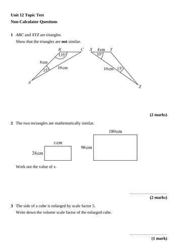 Edexcel GCSE Higher Unit 12 - Similarity & Congruence | Teaching Resources