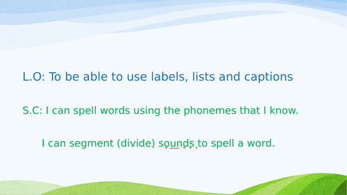 English - Labels, lists and captions | Teaching Resources