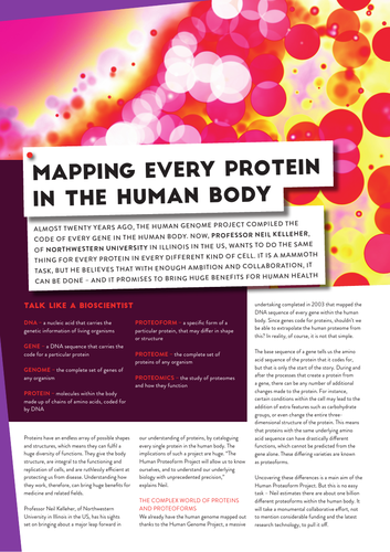 Mapping every protein in the human body | Teaching Resources