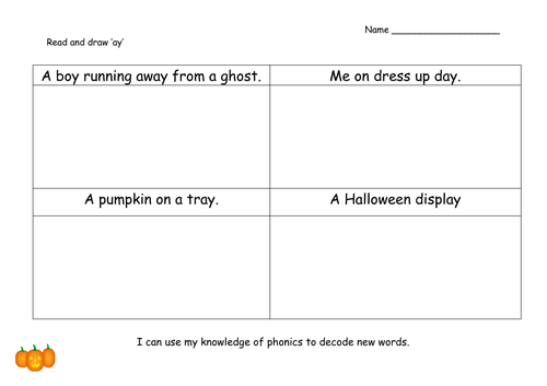 Read and Draw Halloween Theme | Teaching Resources