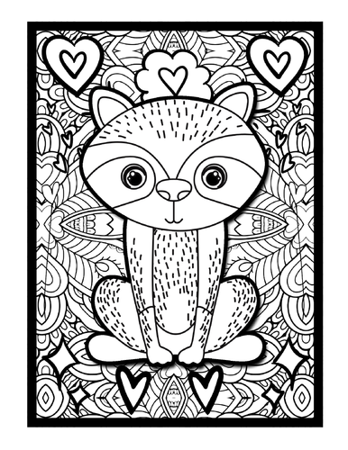 Raccoons Mindfulness Mandala Coloring Pages, Animals Coloring Printable ...