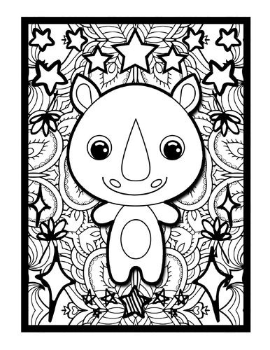 Rhinoceros Mindfulness Mandala Coloring Pages, Animals Coloring ...