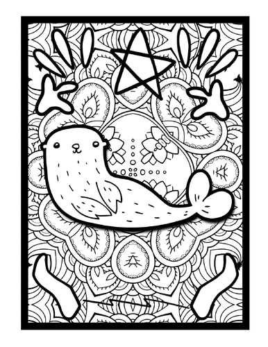 Seals Mindfulness Mandala Coloring Pages, Animals Coloring Printable ...