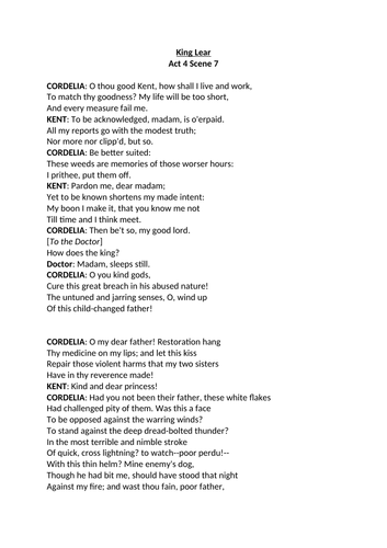 King Lear full scheme of lessons (A2) | Teaching Resources
