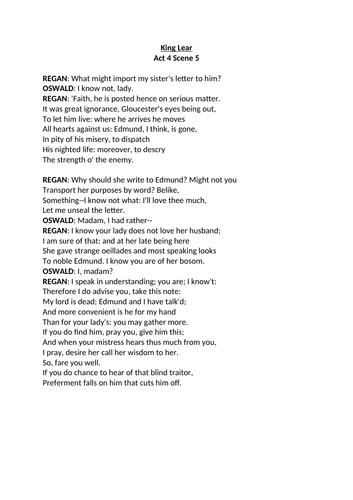 King Lear full scheme of lessons (A2) | Teaching Resources