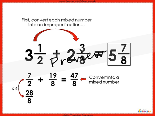 Adding Mixed Numbers - Year 6 | Teaching Resources