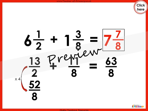Adding Mixed Numbers - Year 6 | Teaching Resources