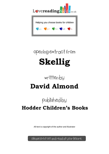 Skellig Guided Reading Planning | Teaching Resources