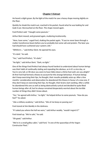 Hitchhiker's guide to the galaxy | Teaching Resources