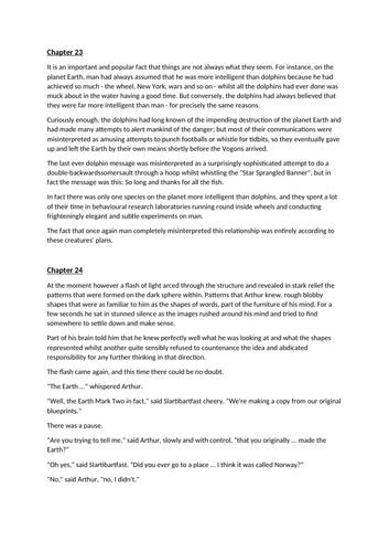 Hitchhiker's guide to the galaxy | Teaching Resources