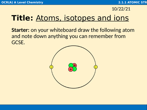 6.1.1 Atomic structure and isotopes | Teaching Resources