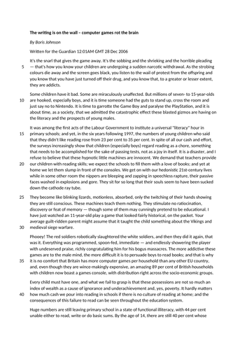 Boris Johnson - Language Persuasive Writing | Teaching Resources