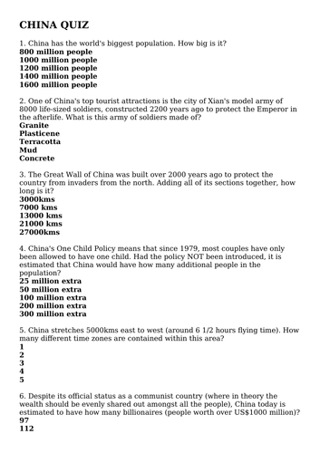 China, KS3 Geography (complete unit) | Teaching Resources