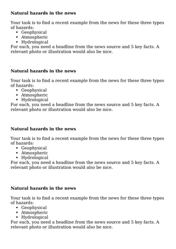 Hazardous Environments, IGCSE Geography, Pearson Edexcel 4GE1 (complete ...