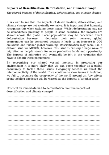 Fragile Environments & Climate Change, IGCSE Geography, Pearson Edexcel 4GE1 (complete unit ...
