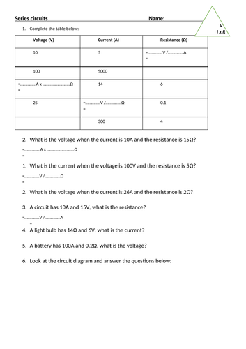 Series and parallel circuits lesson | Teaching Resources