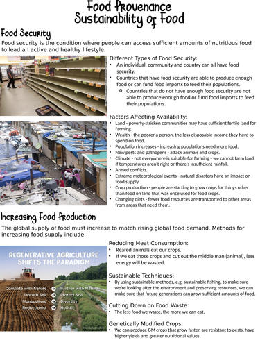 Food Provenance GCSE Food AQA | Teaching Resources